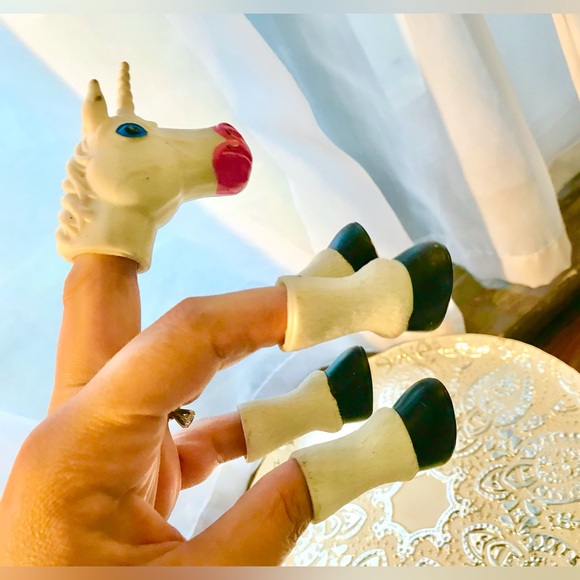 Source Unknown | Toys | 2 Funny Unicorn Fingers Vinyl Head Hooves Feet ...
